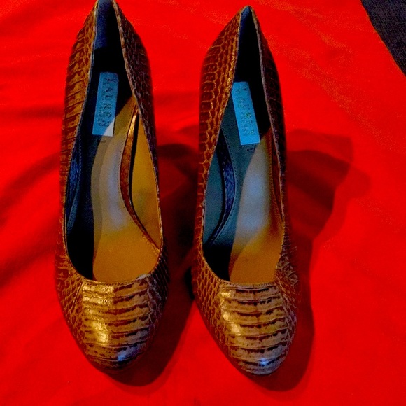 Lauren Ralph Lauren | Shoes | Ralph Lauren Leather Beautiful Snake ...